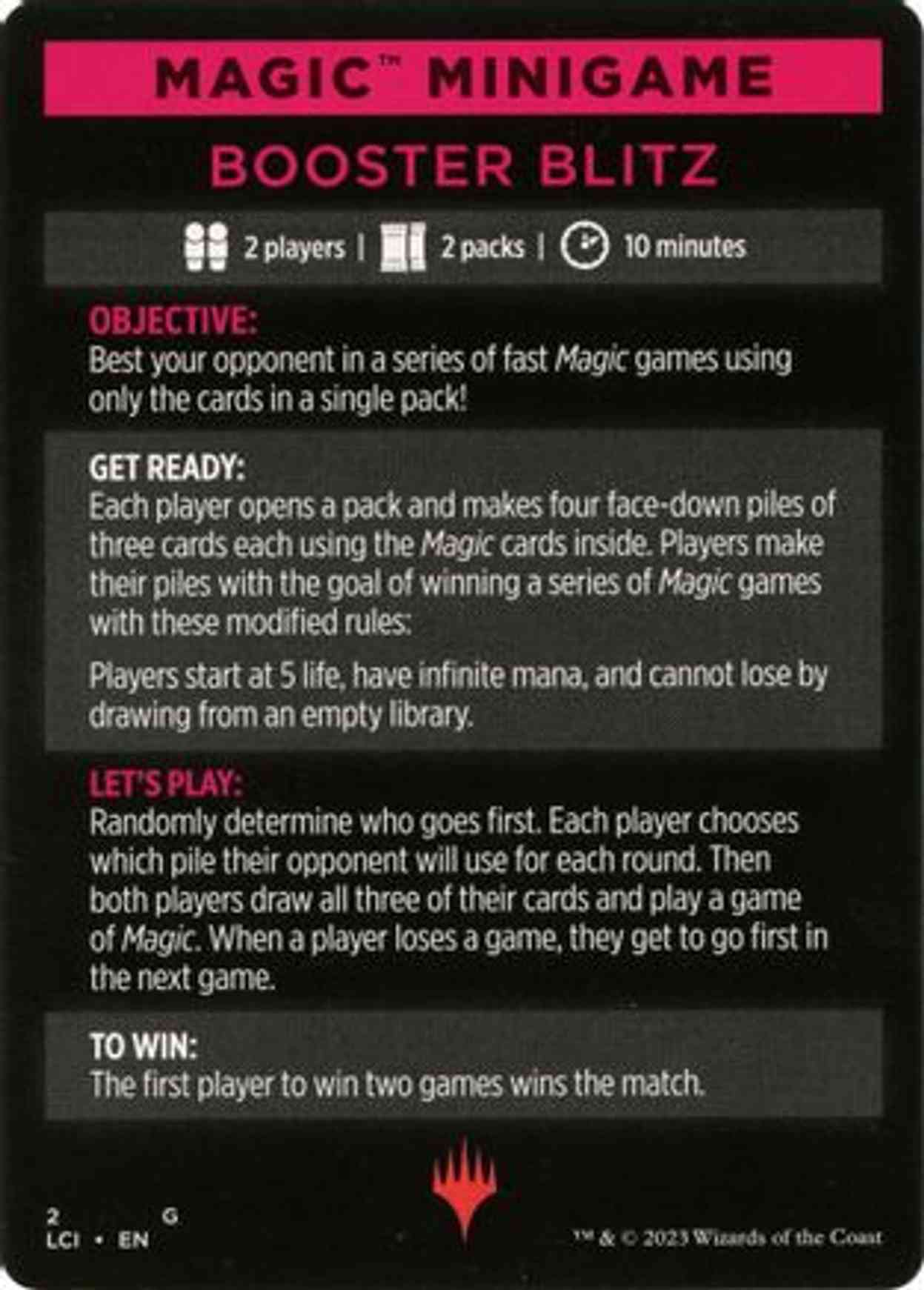 Magic Minigame: Booster Blitz Price from mtg The Lost Caverns of Ixalan