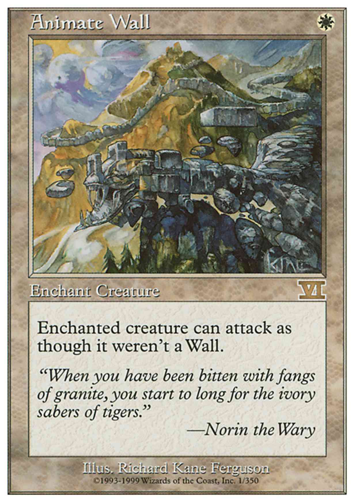 Animate Wall Price from mtg Classic Sixth Edition