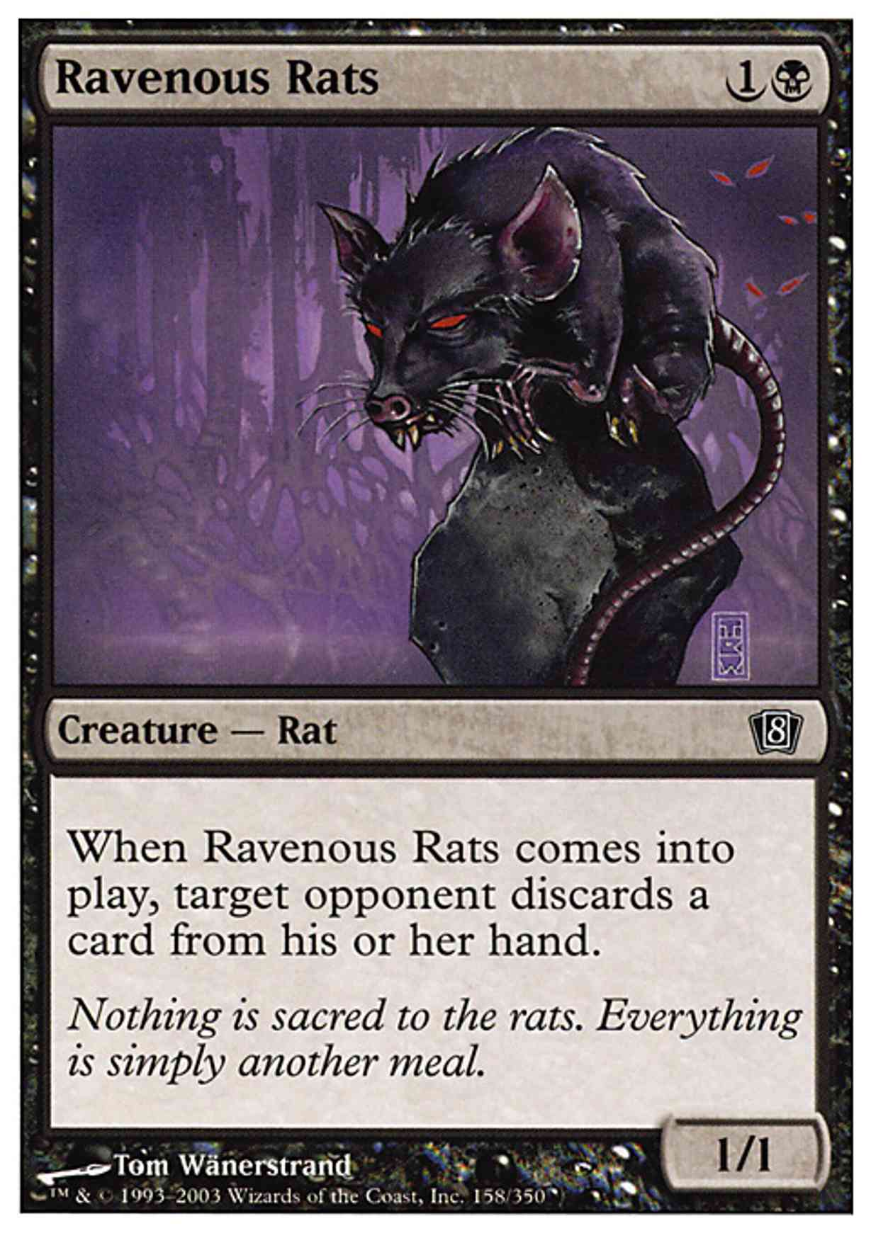 Ravenous Rats Price from mtg Eighth Edition