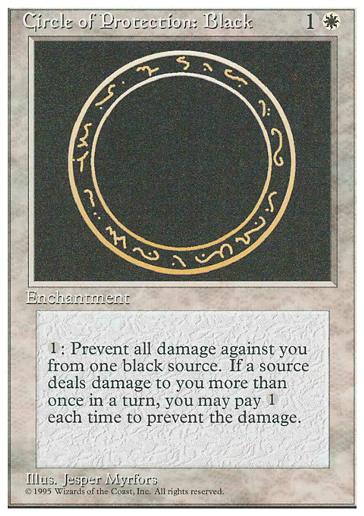 Circle of Protection: Black Price from mtg Fourth Edition