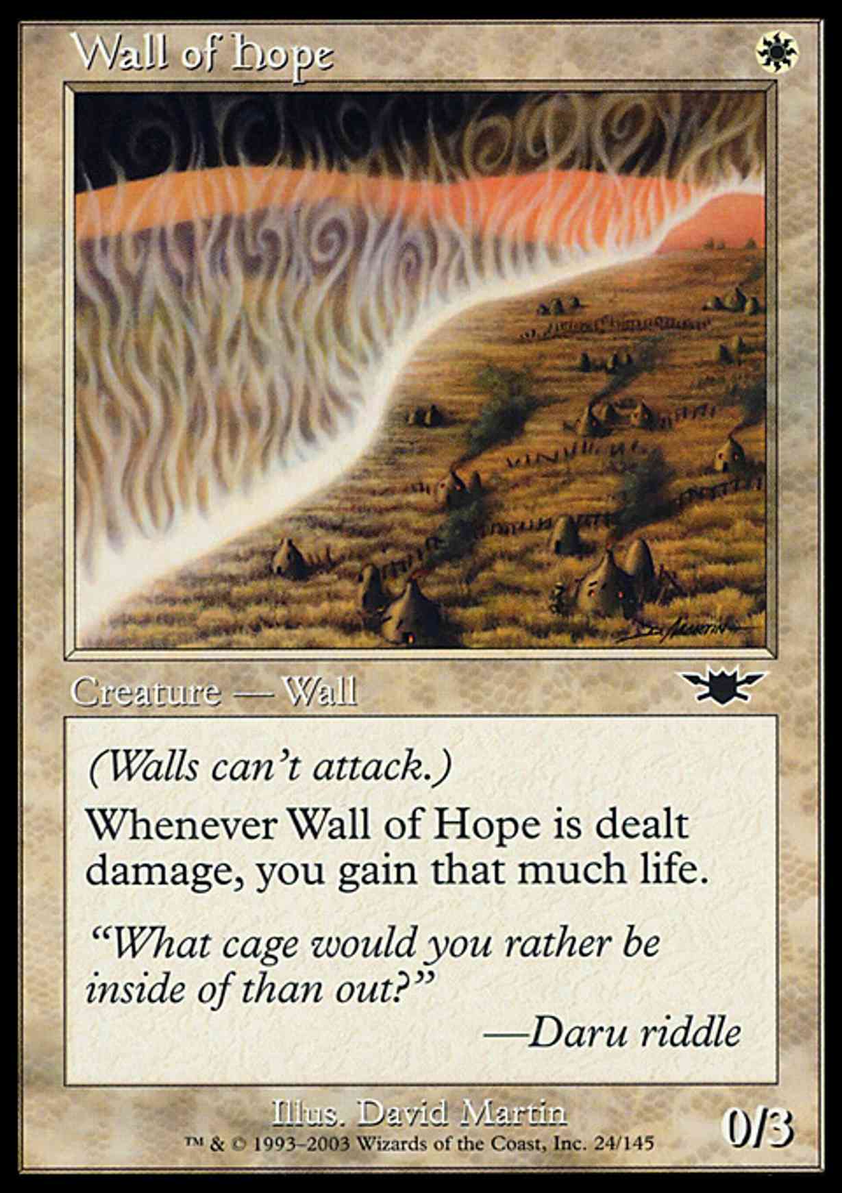 Wall of Hope Price from mtg Legions