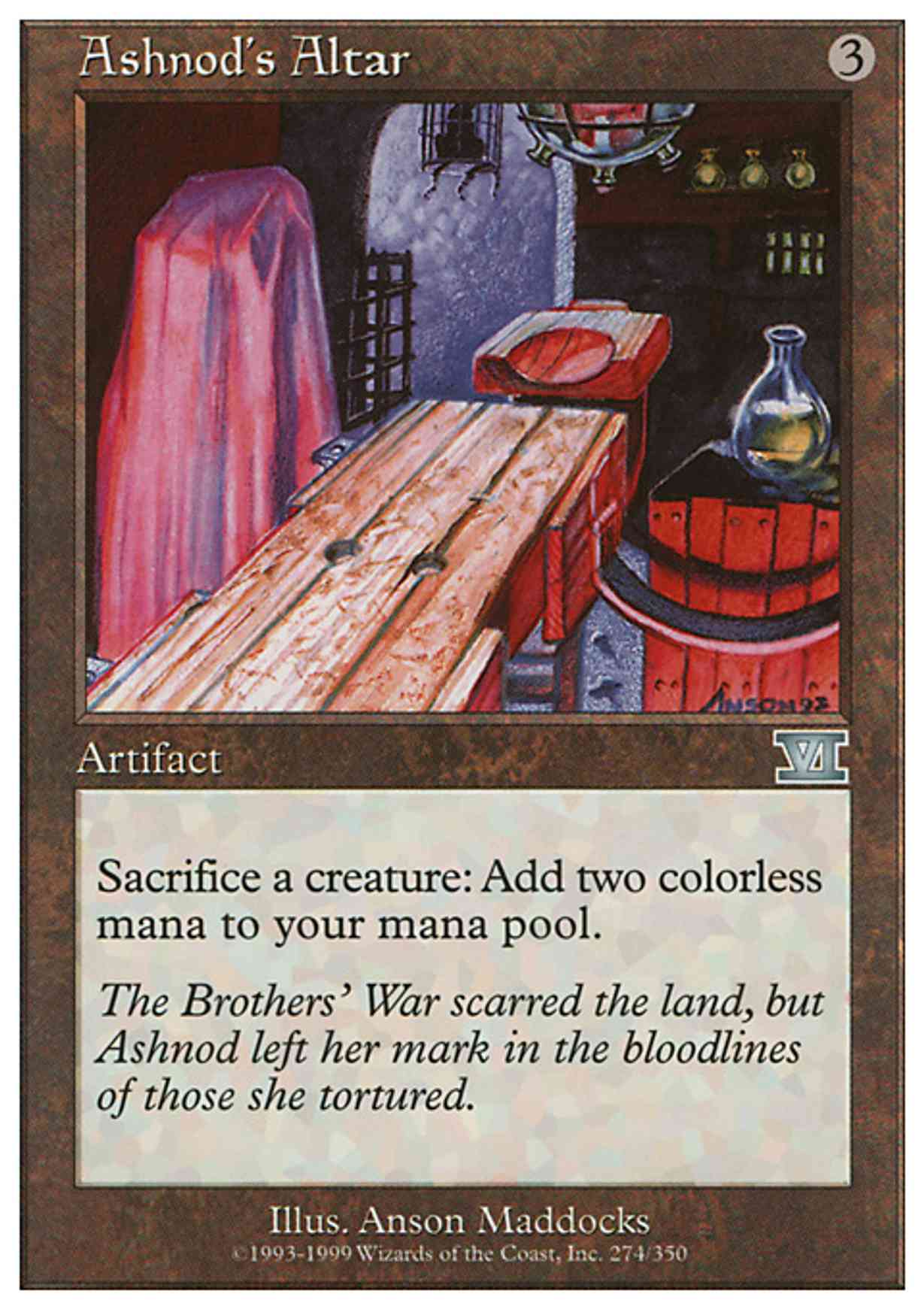 Ashnod's Altar Price from mtg Classic Sixth Edition