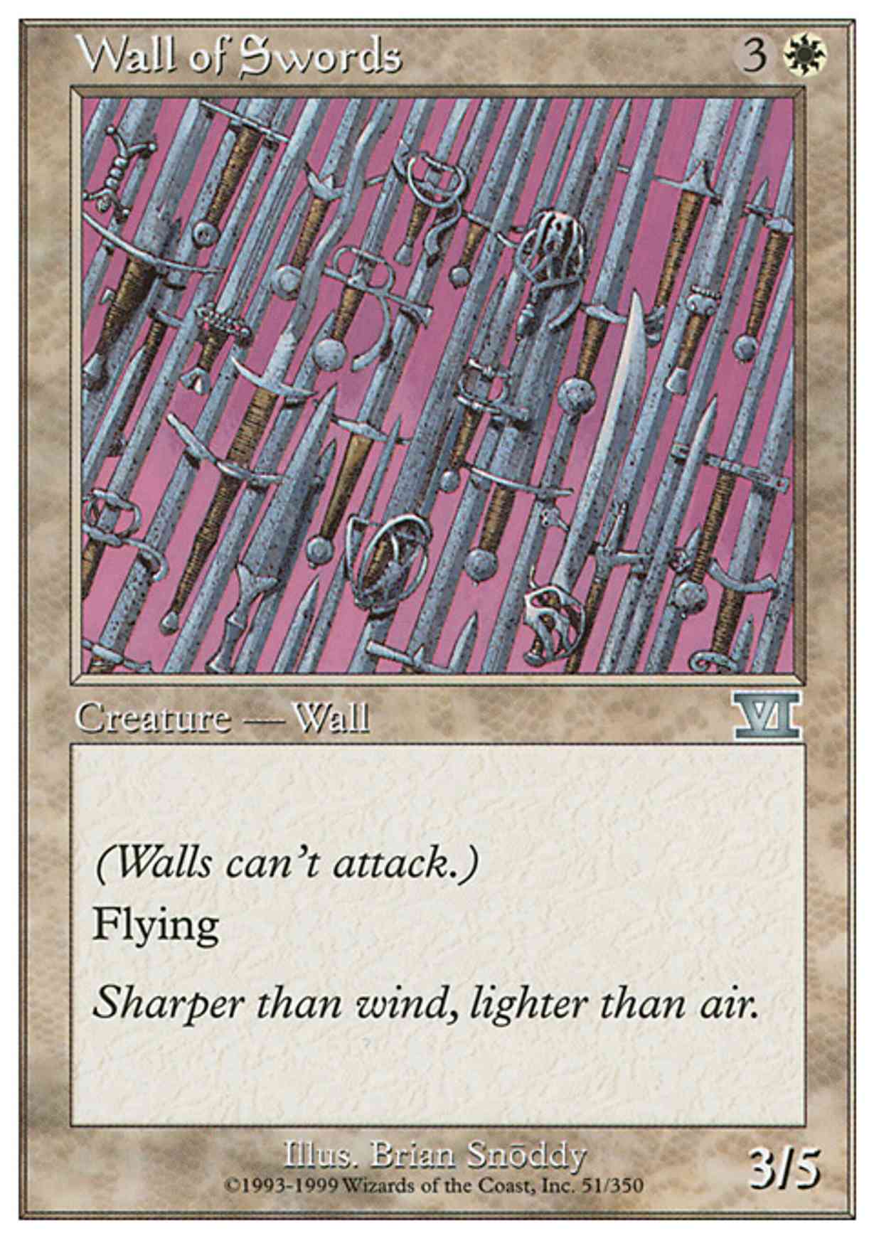 Wall of Swords Price from mtg Classic Sixth Edition