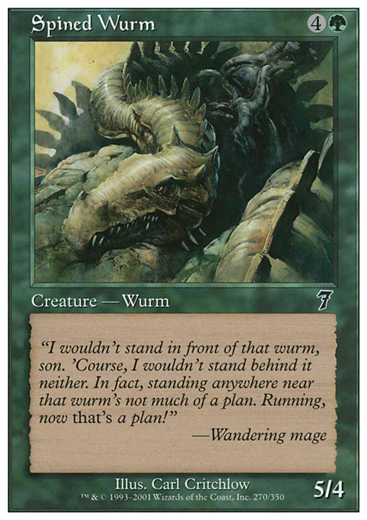 Spined Wurm Price from mtg Seventh Edition