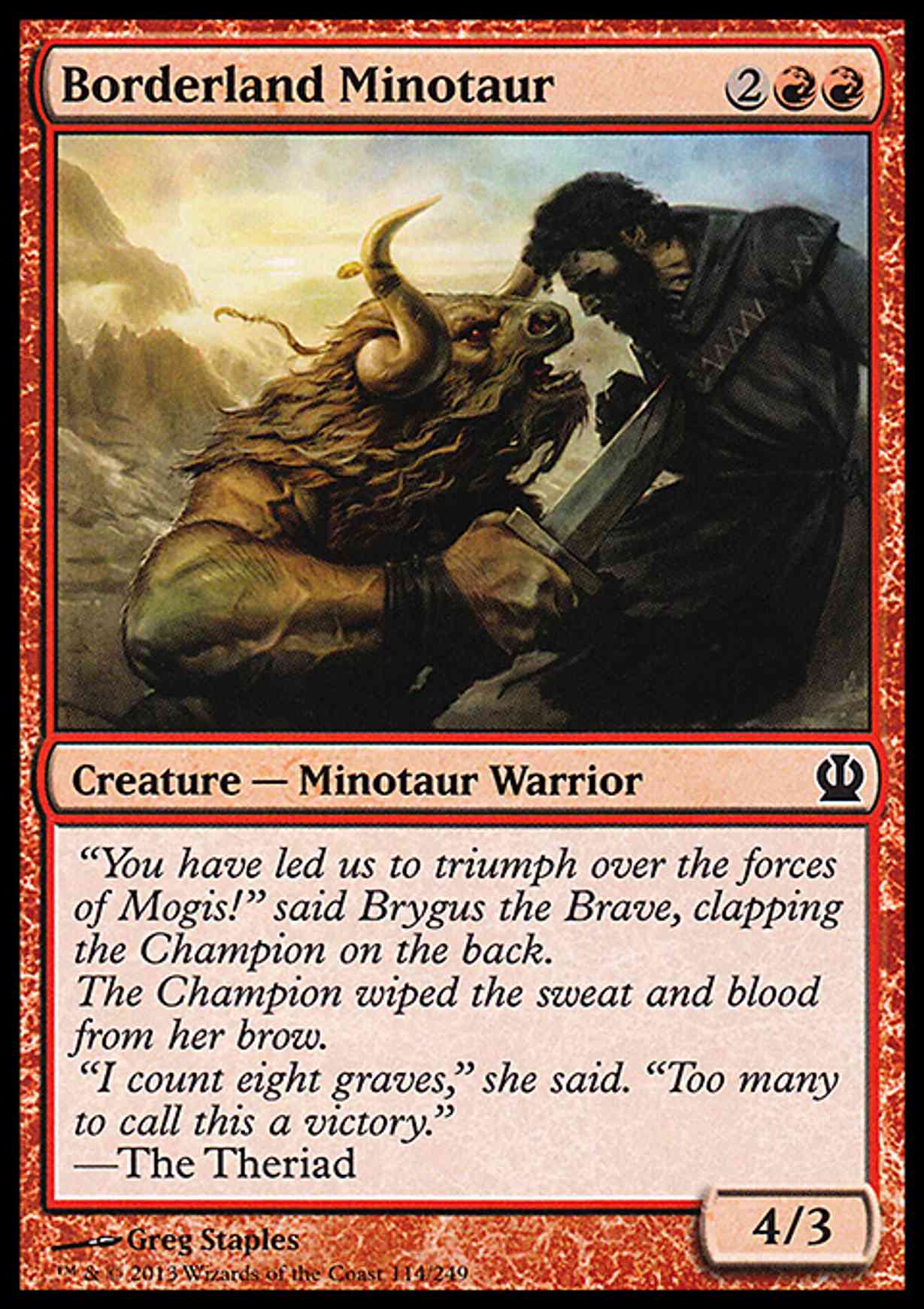 Borderland Minotaur Price from mtg Theros