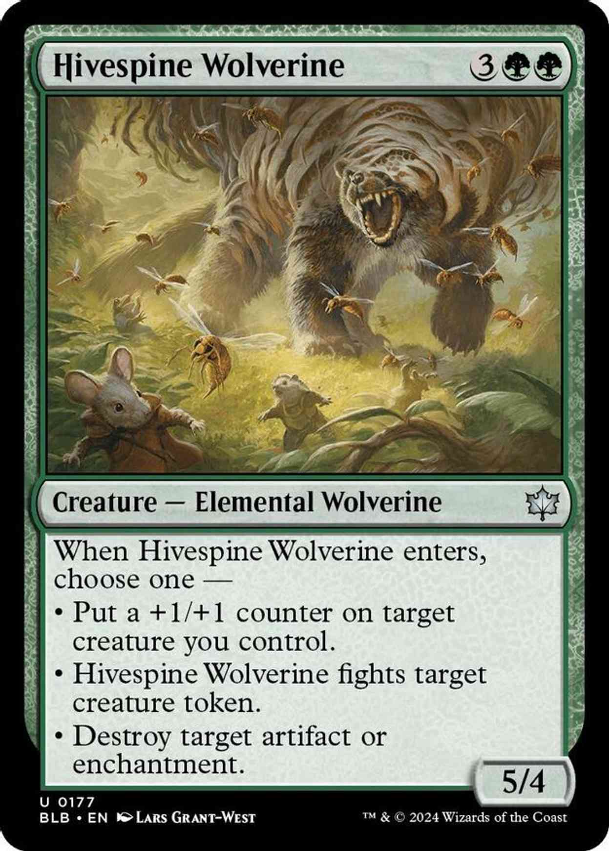 Hivespine Wolverine Price from mtg Bloomburrow
