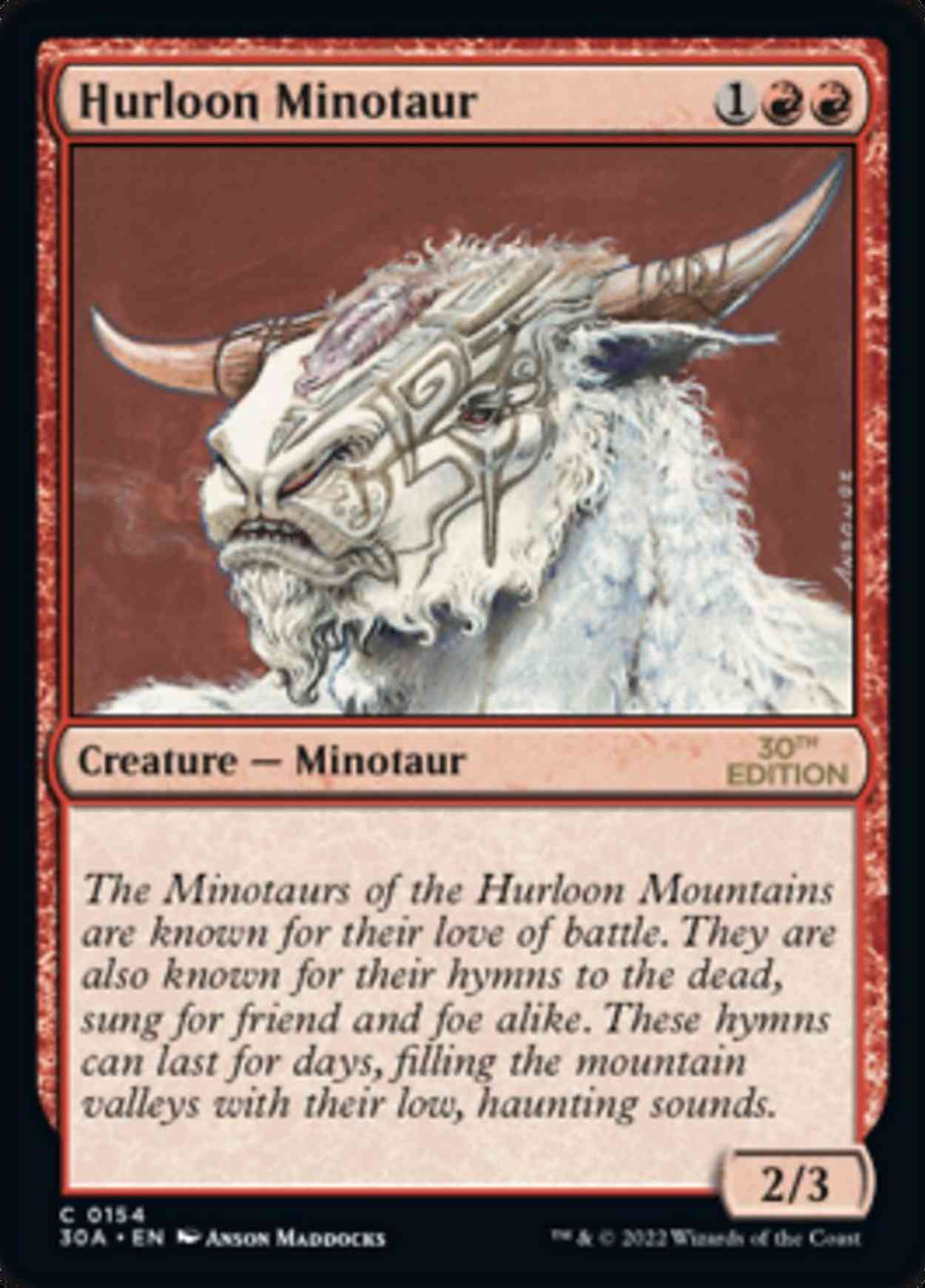 Hurloon Minotaur Price from mtg 30th Anniversary Edition
