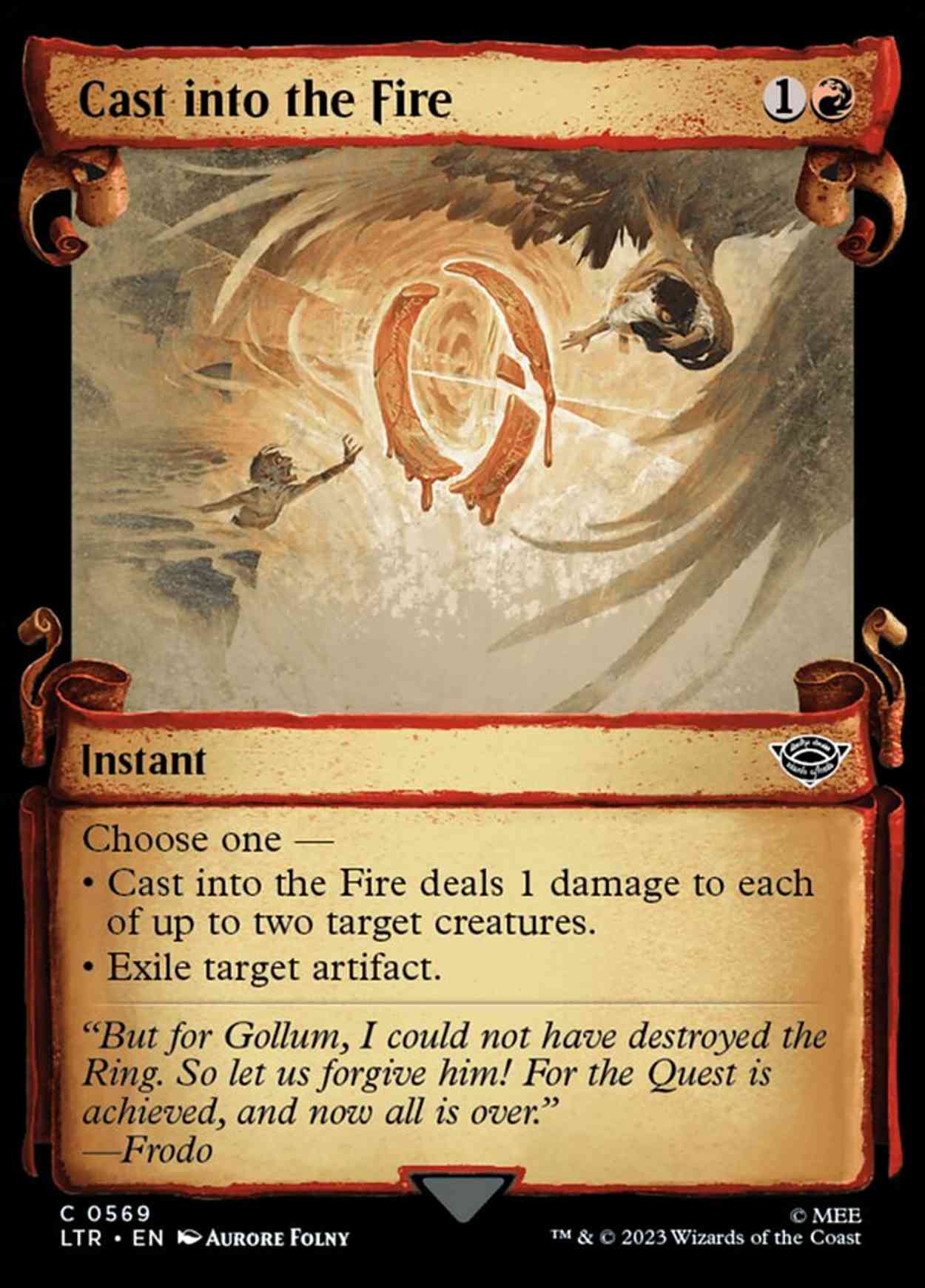 Cast into the Fire (Showcase Scrolls) Price from mtg The Lord of the Rings: Tales of Middle-Earth