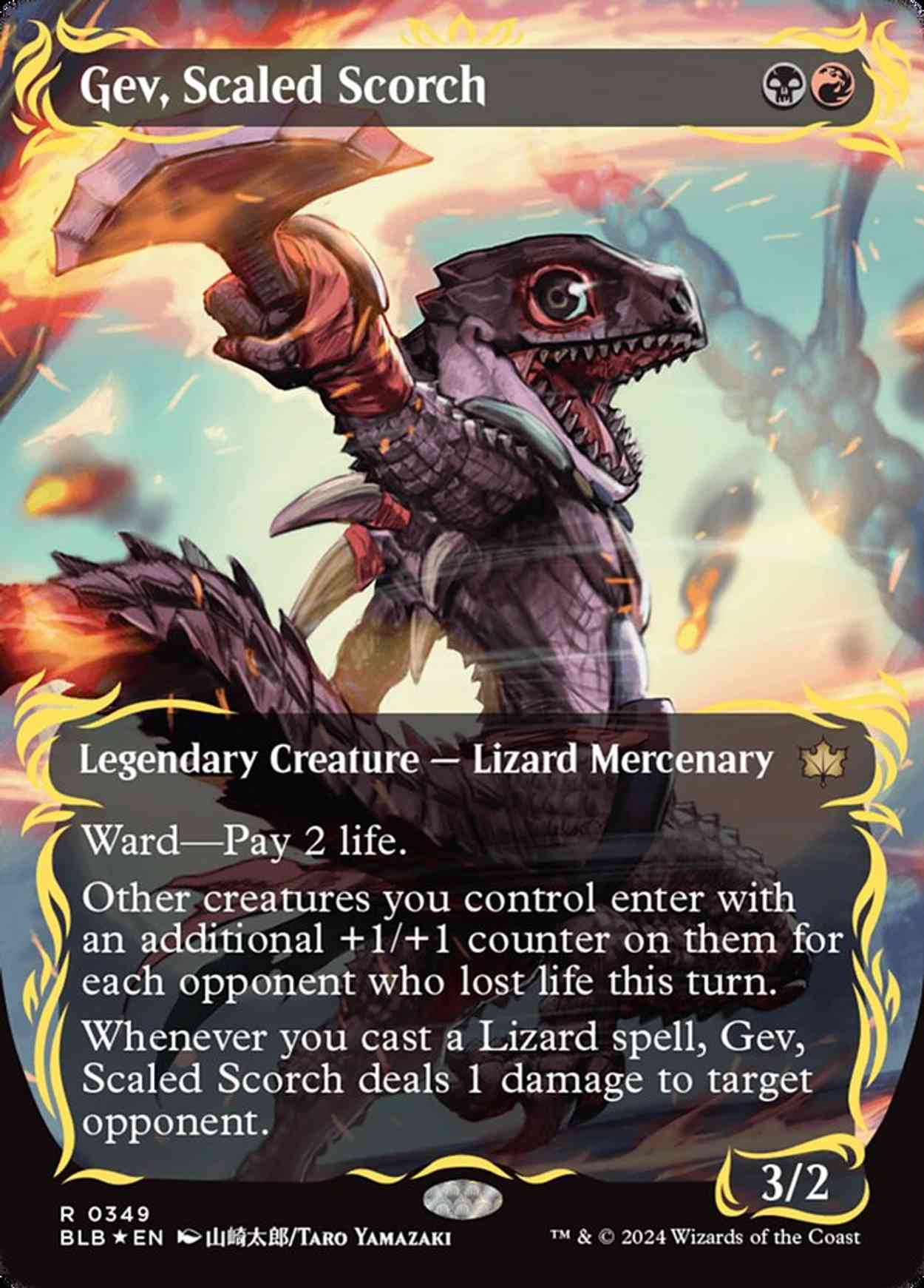 Gev, Scaled Scorch (Borderless) Price from mtg Bloomburrow