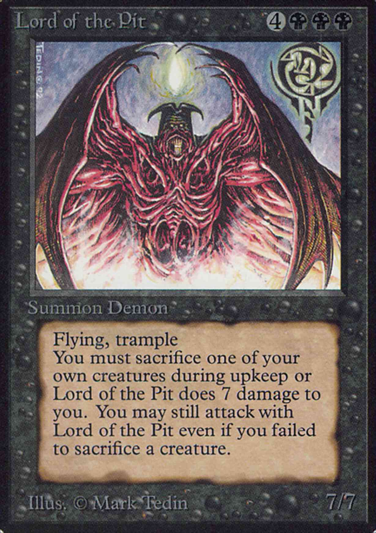 Lord of the Pit Price from mtg Limited Edition Alpha
