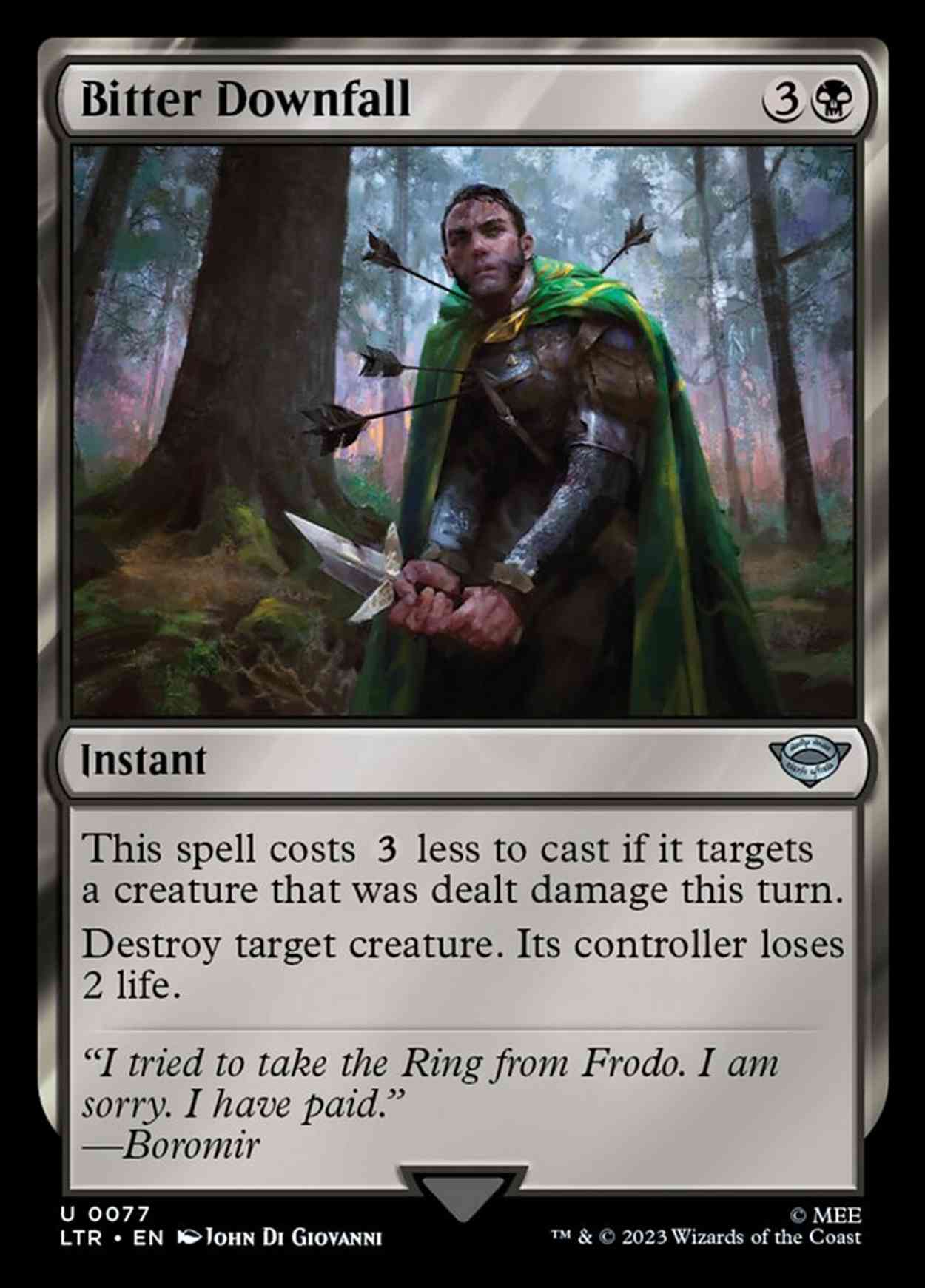 Bitter Downfall Price from mtg The Lord of the Rings: Tales of Middle-earth