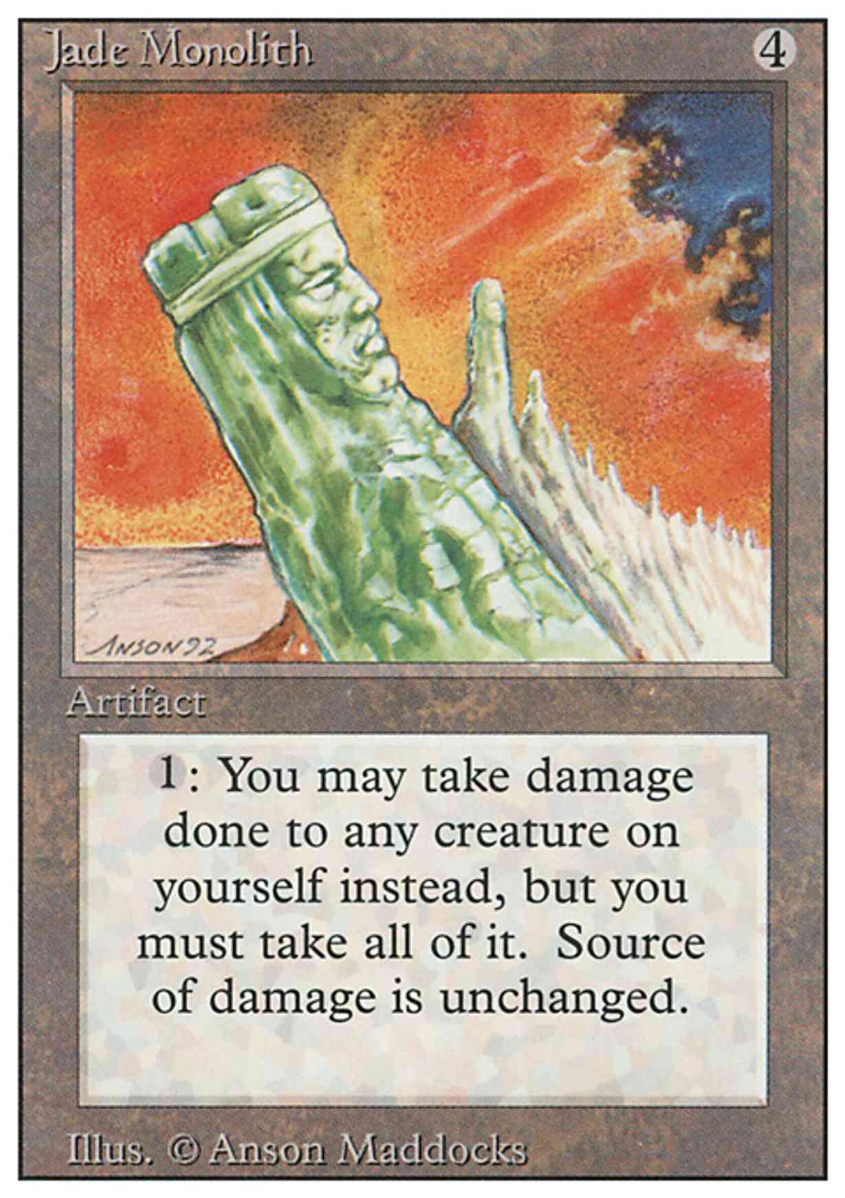 Jade Monolith Price from mtg Revised Edition