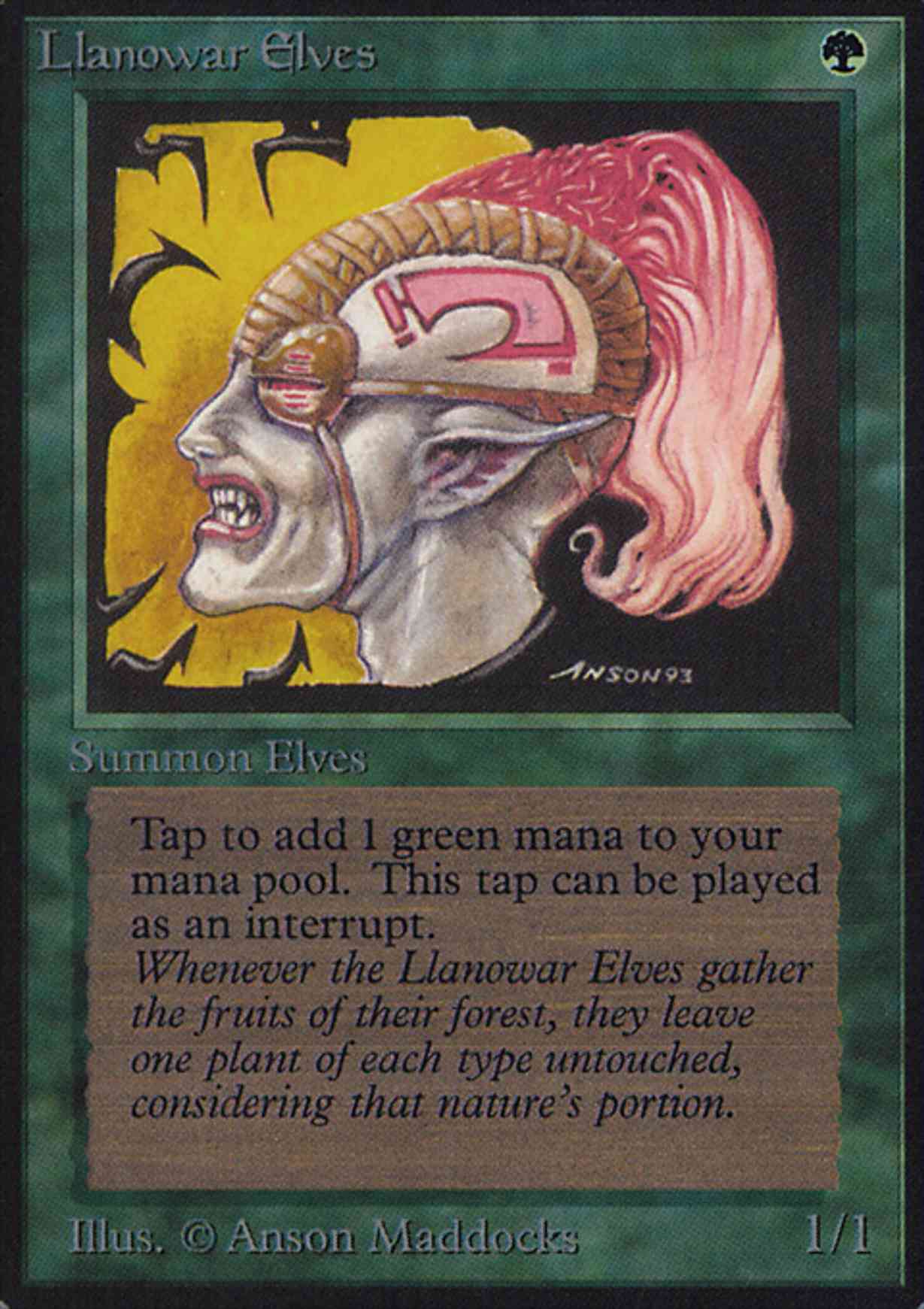 Llanowar Elves Price from mtg Limited Edition Alpha