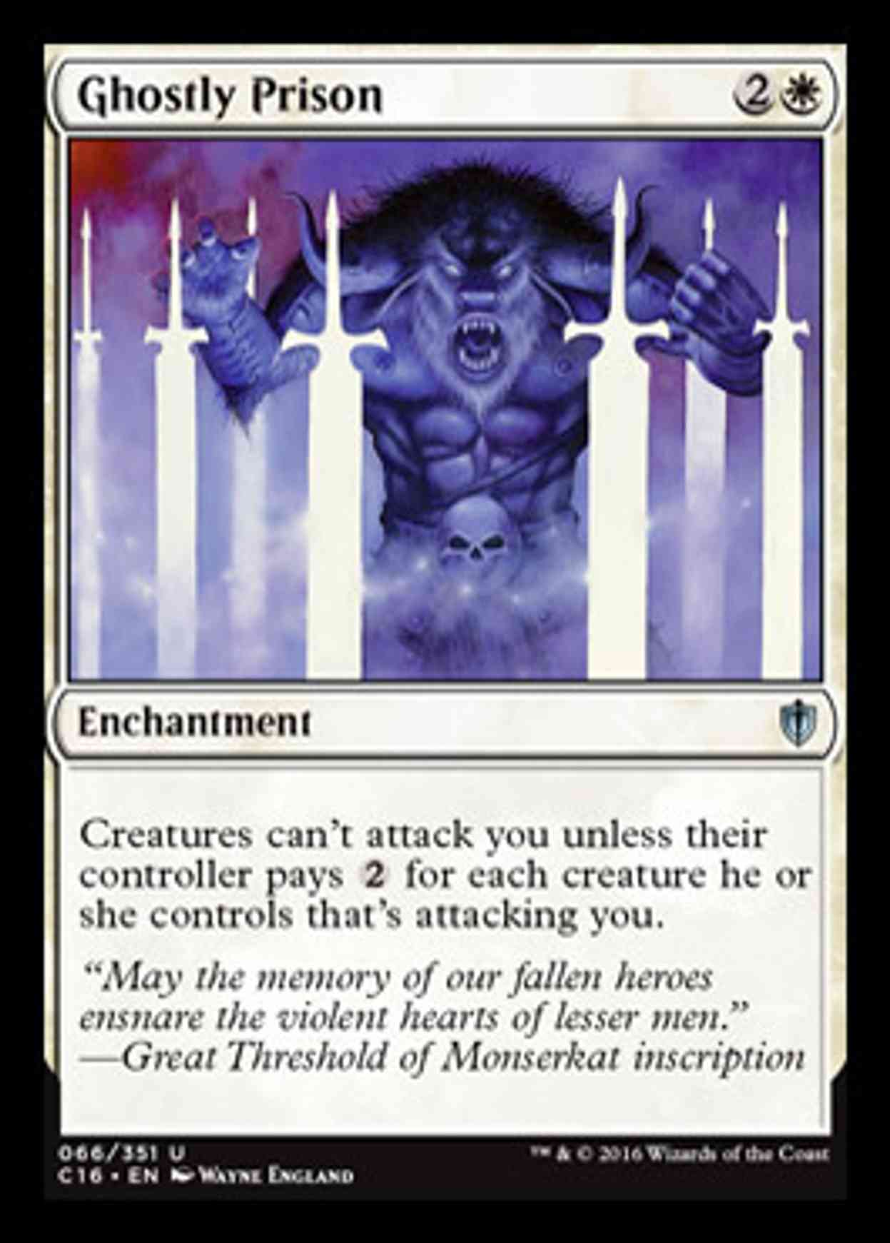 Ghostly Prison Price from mtg Commander 2016