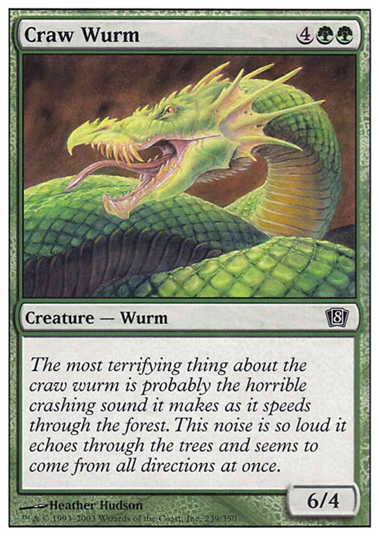 Craw Wurm Price from mtg Eighth Edition
