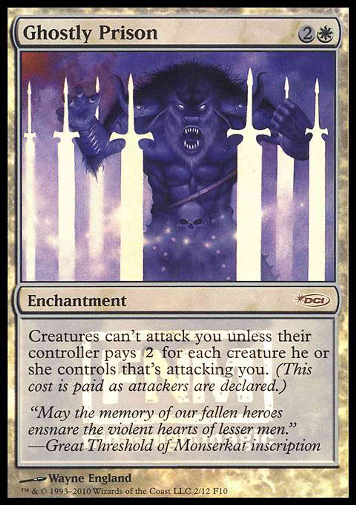 Ghostly Prison Price from mtg FNM Promos