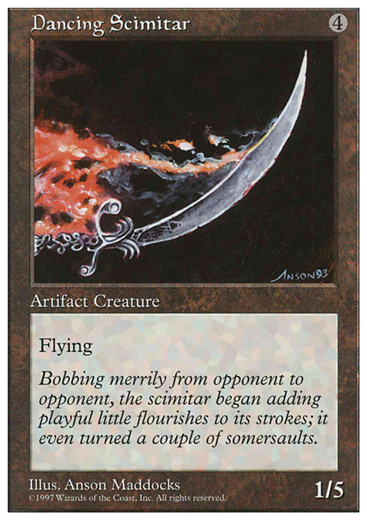 Dancing Scimitar Price from mtg Fifth Edition