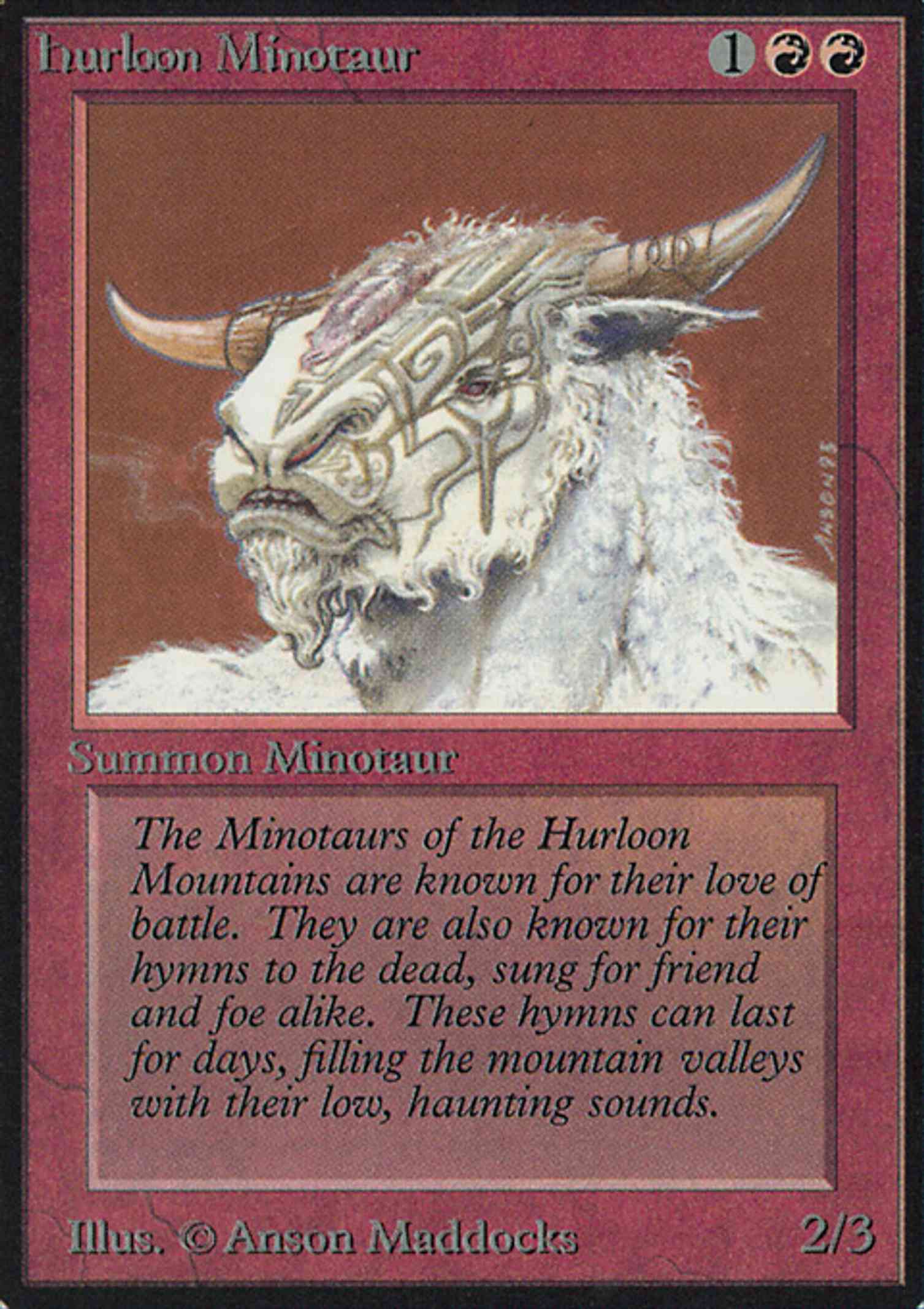 Hurloon Minotaur Price Limited Edition Alpha MTG