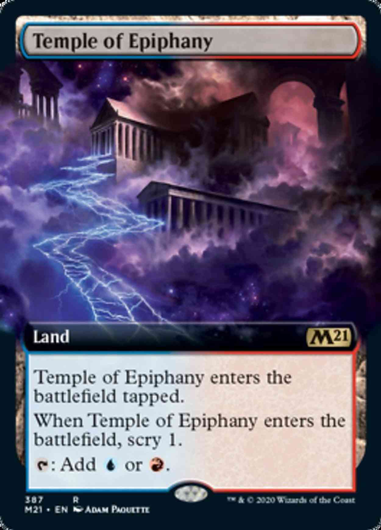 Temple of Epiphany (Extended Art) Price from mtg Core Set 2021