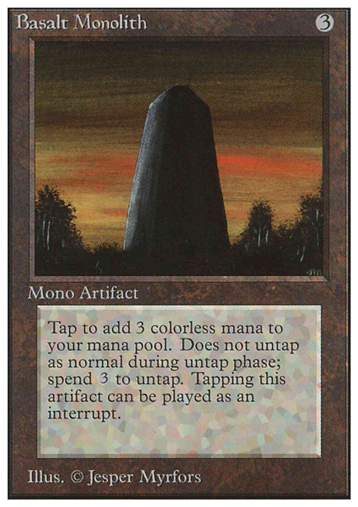 Basalt Monolith Price from mtg Unlimited Edition