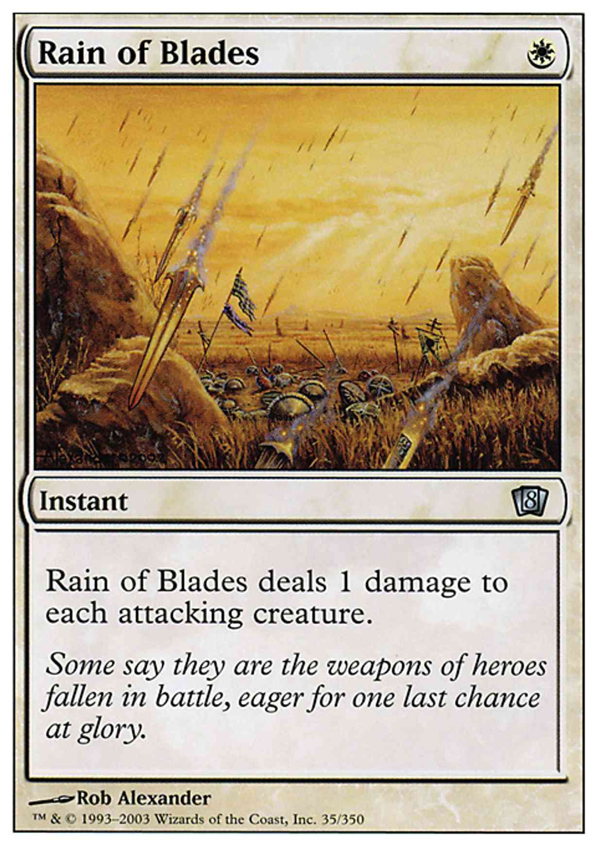 Rain of Blades Price from mtg Eighth Edition