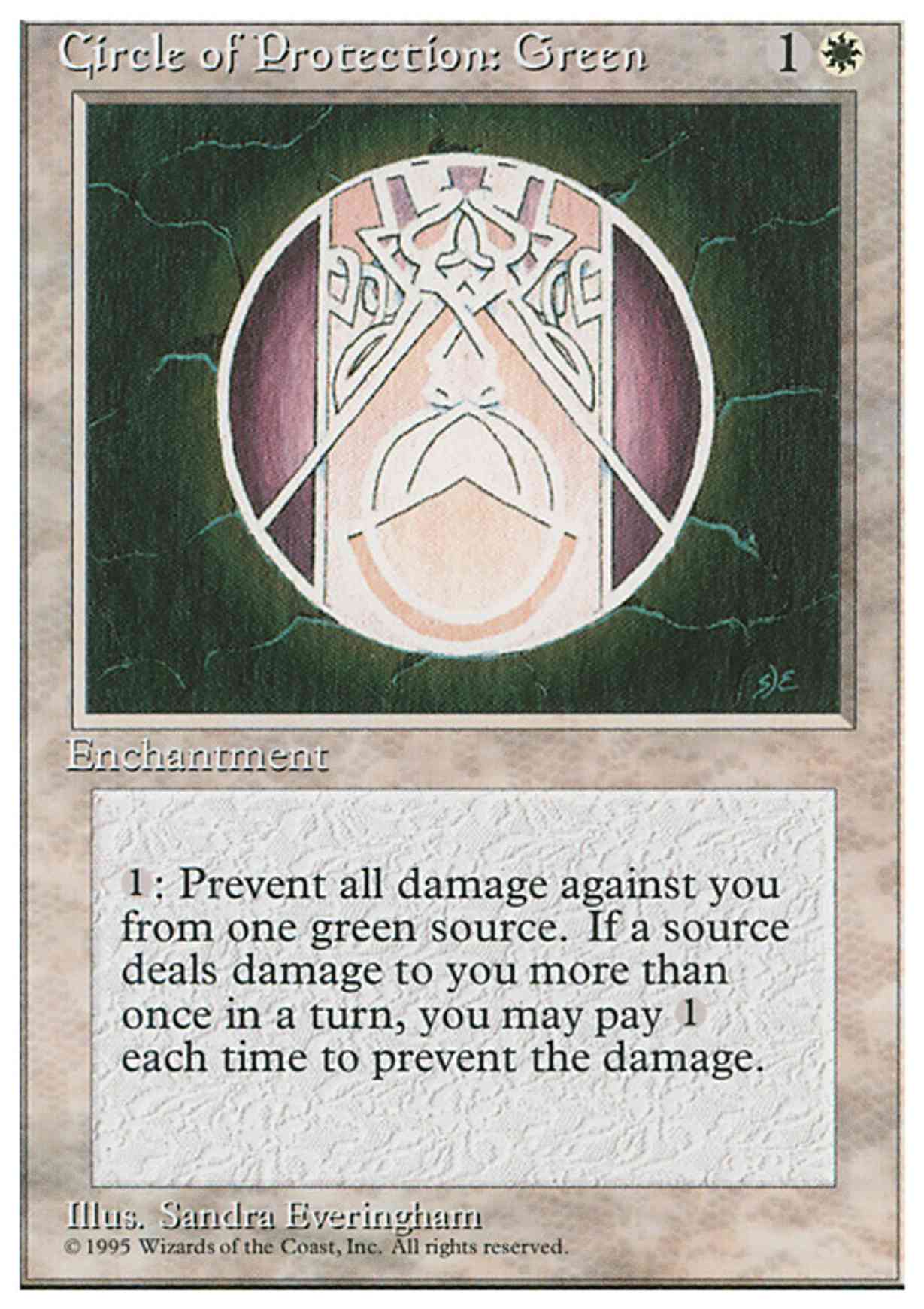 Circle of Protection: Green Price from mtg Fourth Edition