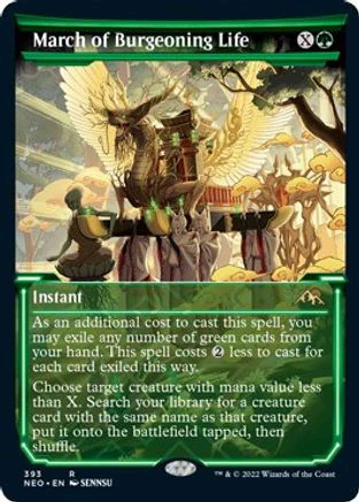 March of Burgeoning Life (Showcase) Price from mtg Kamigawa: Neon Dynasty