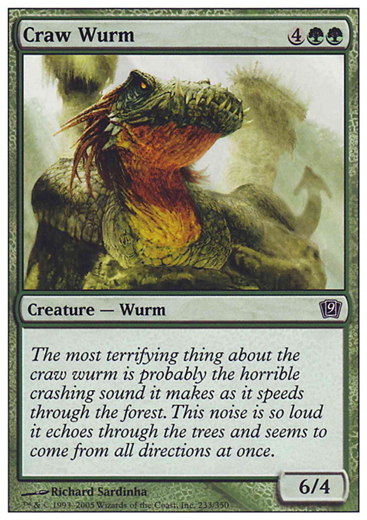 Craw Wurm Price from mtg Ninth Edition