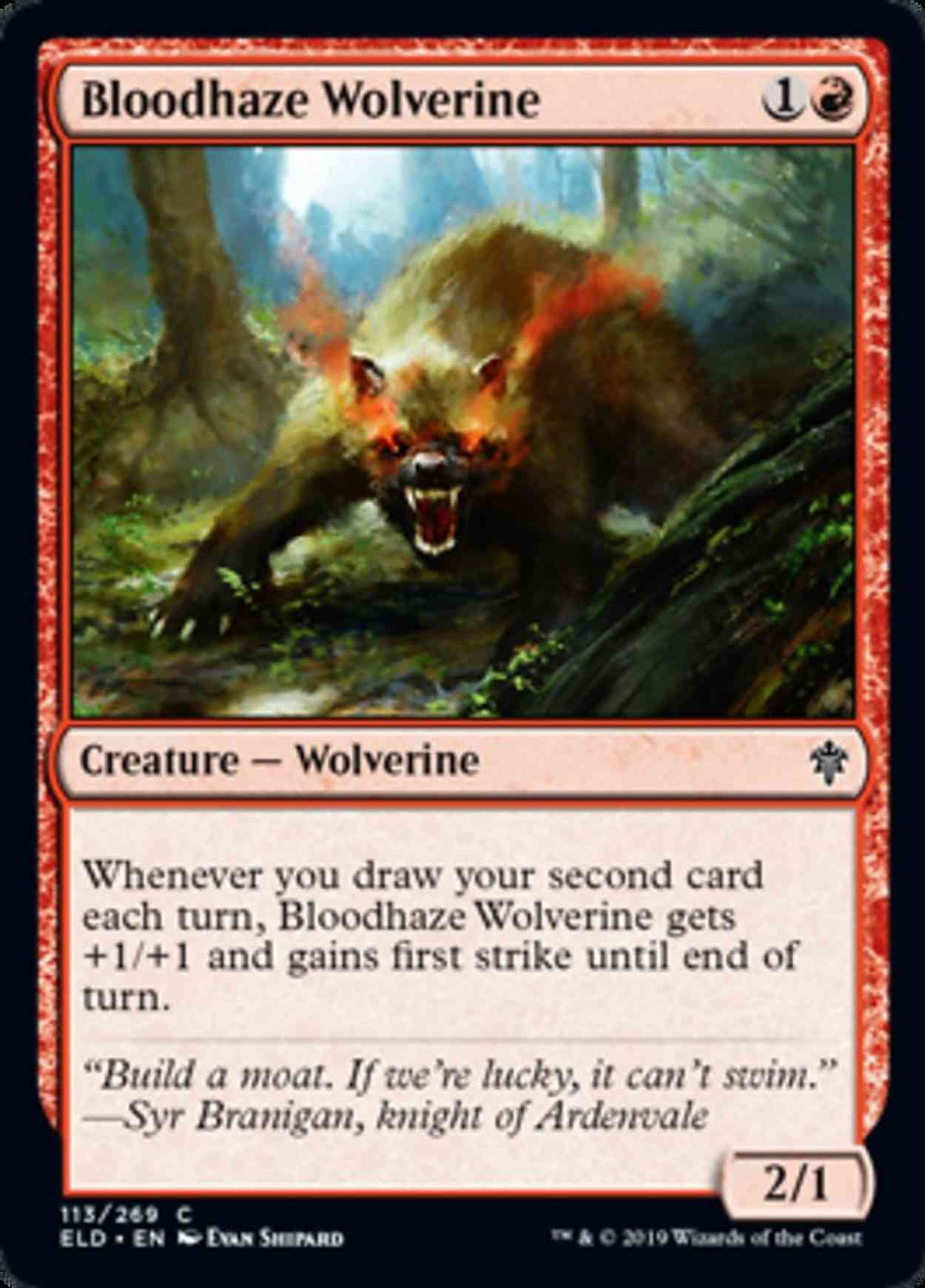 Bloodhaze Wolverine Price from mtg Throne of Eldraine