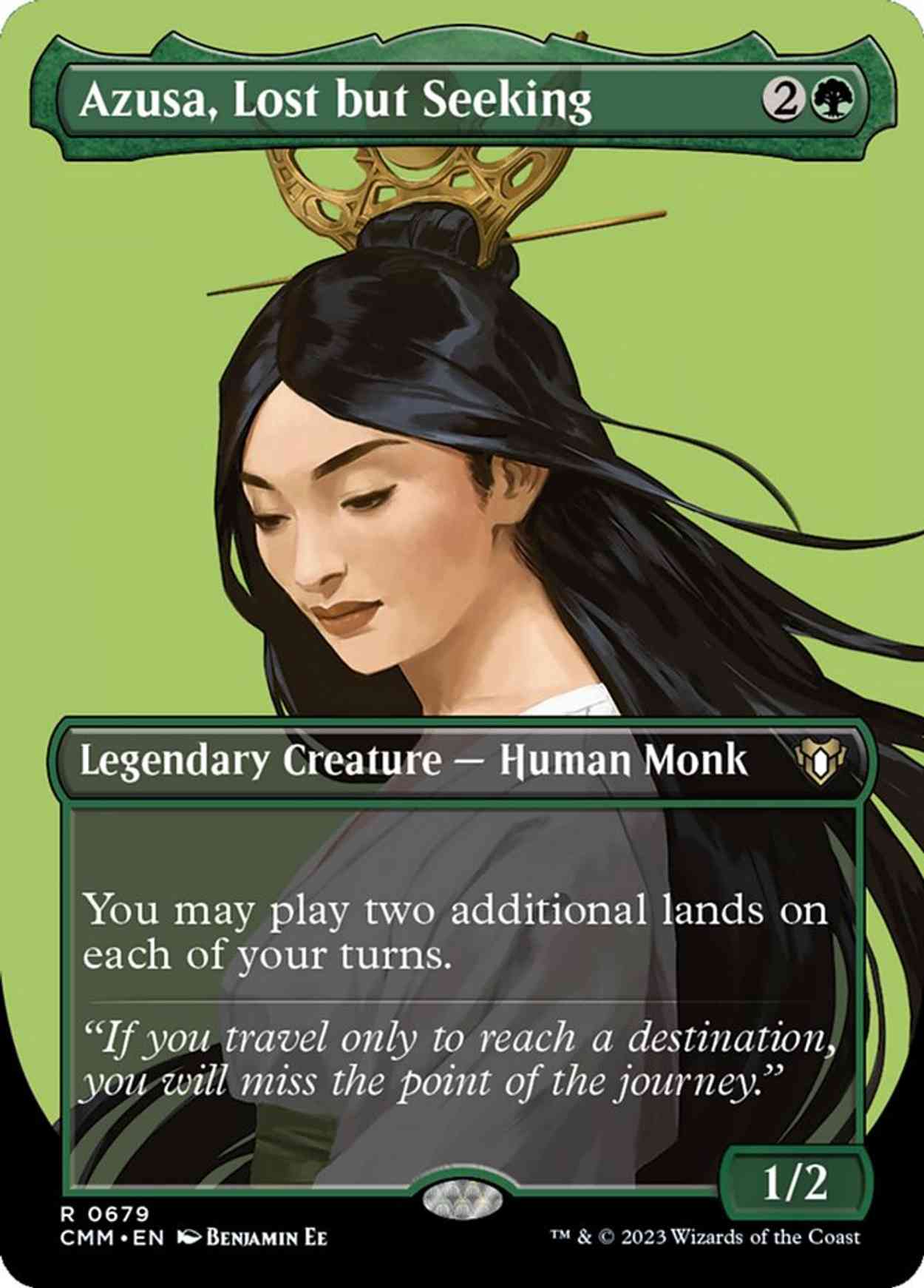 Azusa, Lost but Seeking (Borderless) Price from mtg Commander Masters