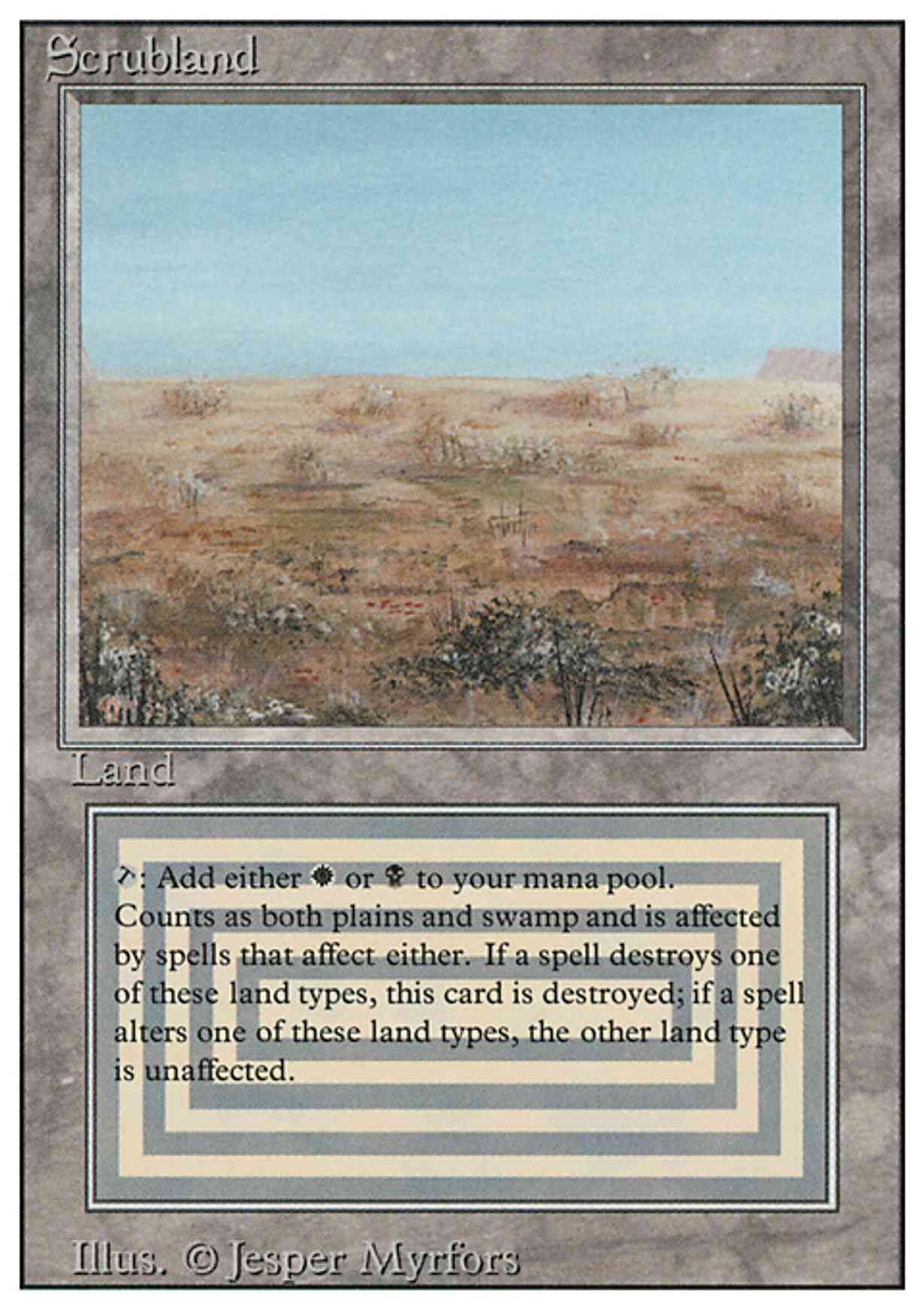 Scrubland Price from mtg Revised Edition