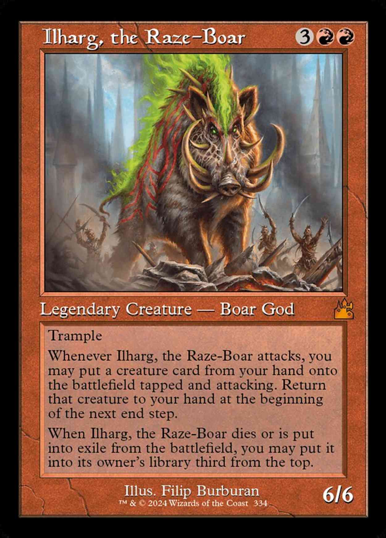 Ilharg, the Raze-Boar (Retro Frame) Price from mtg Ravnica Remastered
