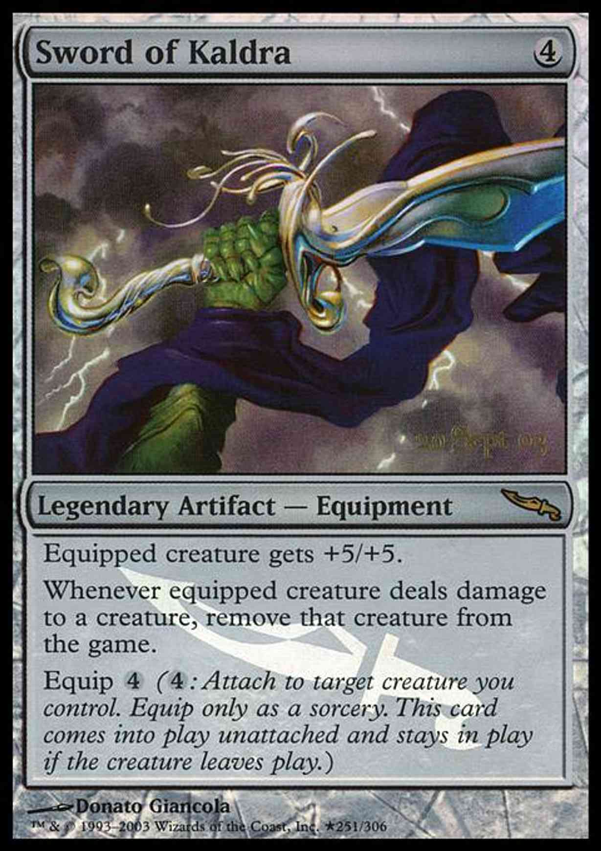 Sword of Kaldra Price from mtg Prerelease Cards