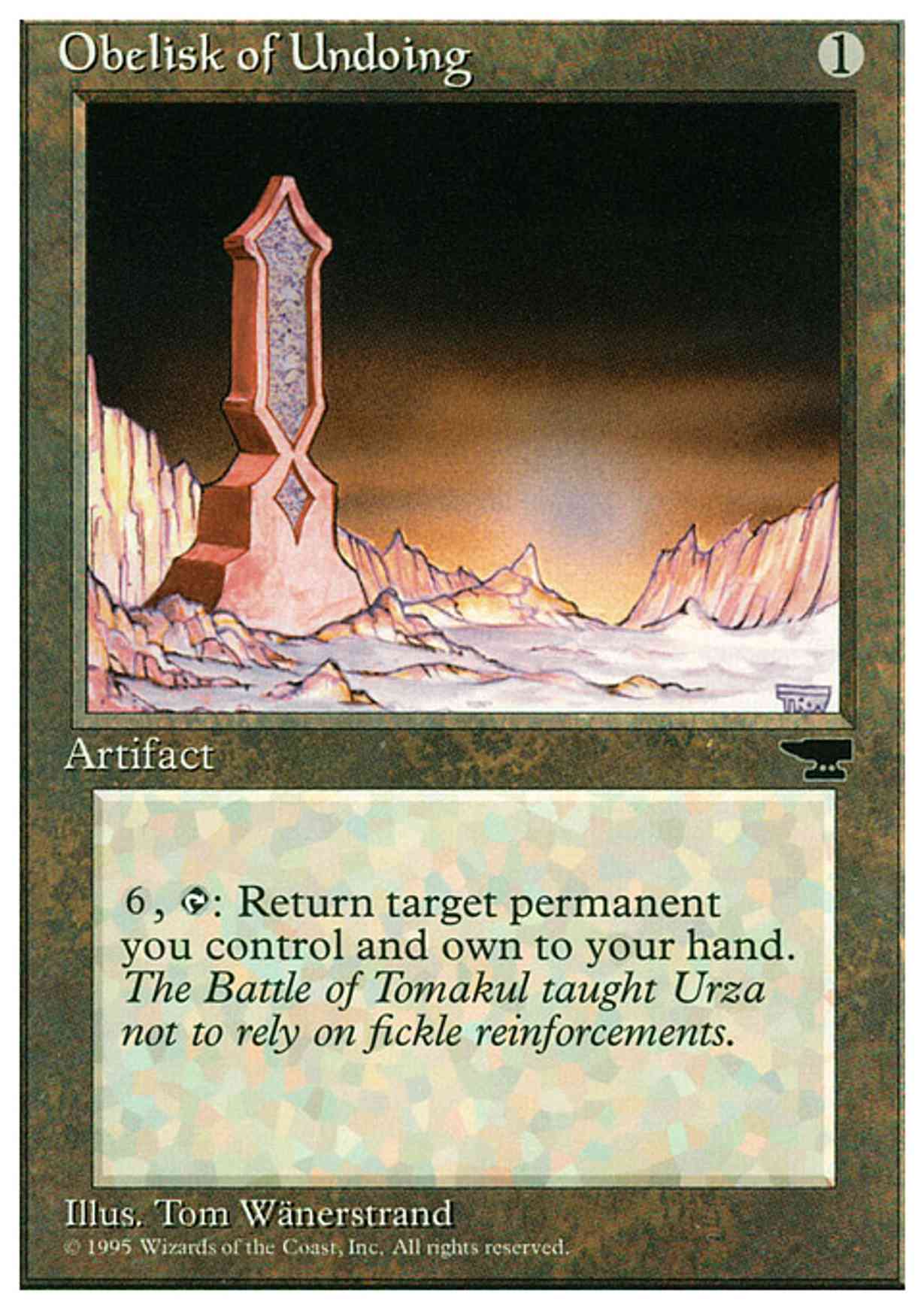 Obelisk of Undoing Price from mtg Chronicles
